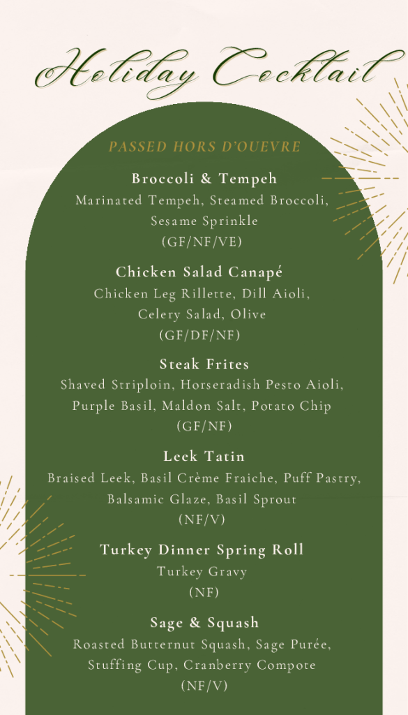 Catering Menus | Daniel et Daniel