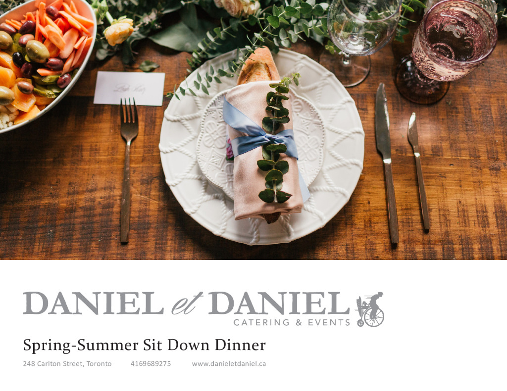 Catering Menus | Daniel et Daniel