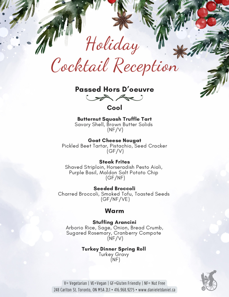 Catering Menus | Daniel et Daniel